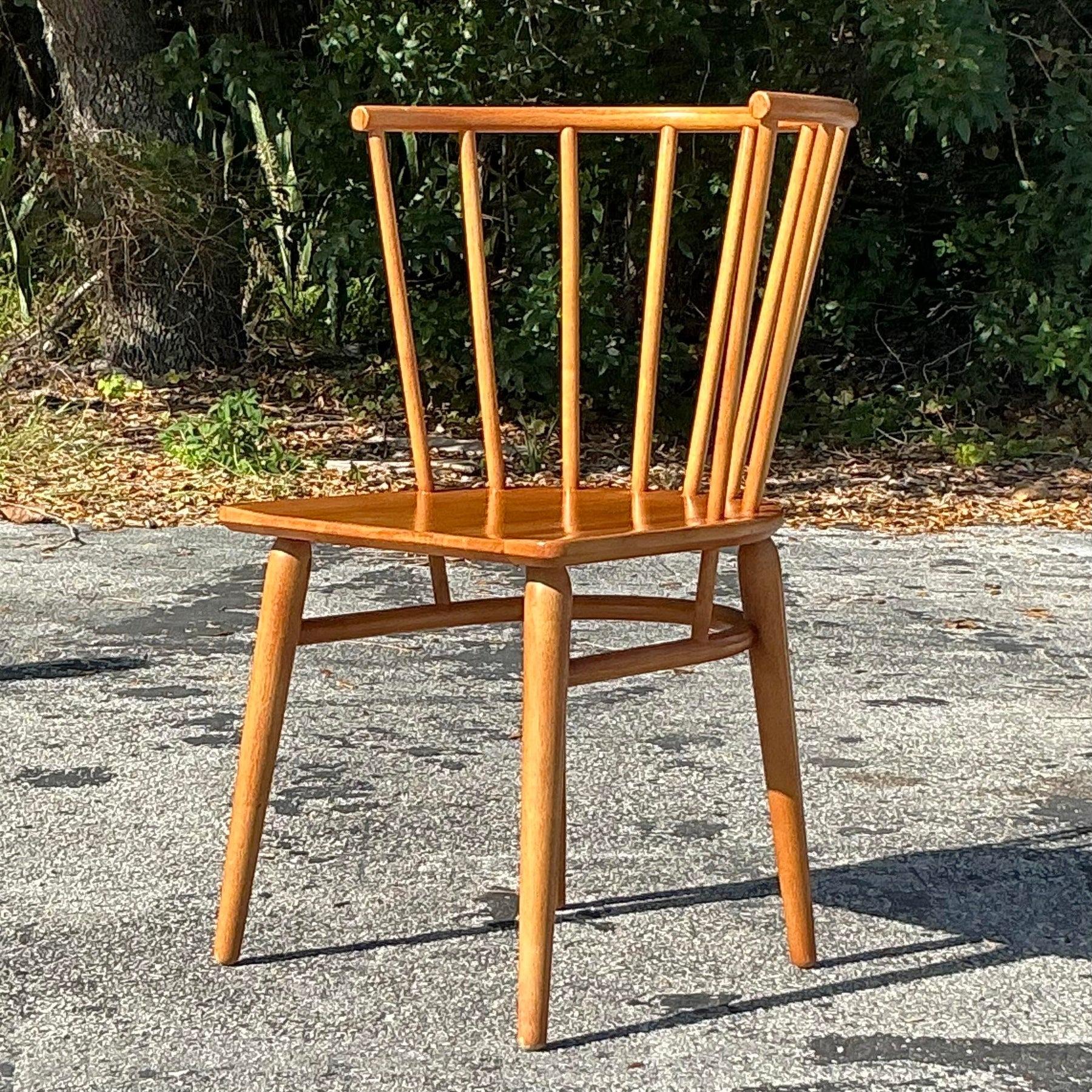 Vintage Boho Spoke Back Chair For Sale at 1stDibs