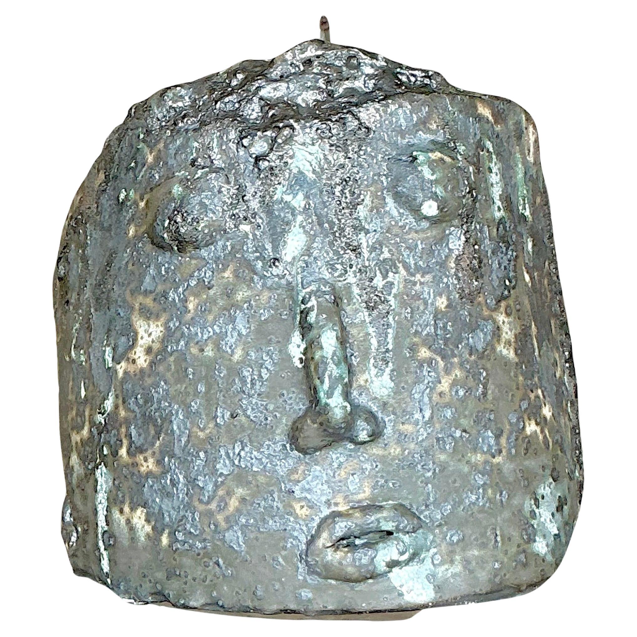 Vintage Boho Signed Studio Pottery Head Sculpture For Sale at 1stDibs