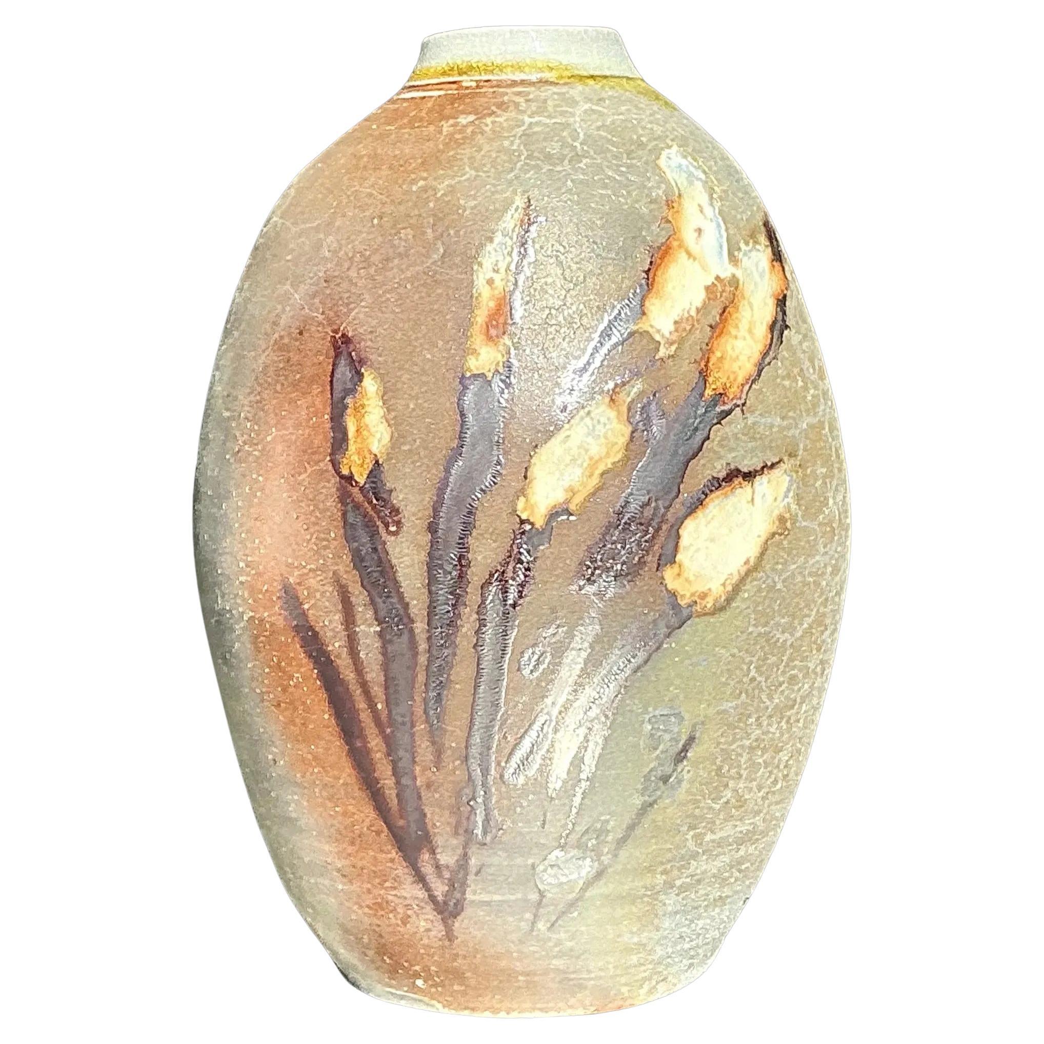 Vintage Boho Studio Pottery Vase For Sale at 1stDibs