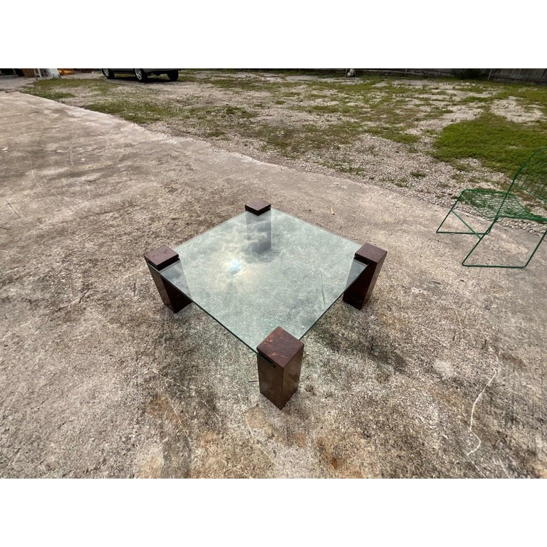 Vintage Boho Tessellated Coconut Shell Coffee Table For Sale at 1stDibs