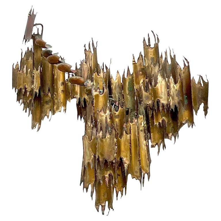 Vintage Boho Torch Cut Wall Fountain After Tom Greene at 1stDibs