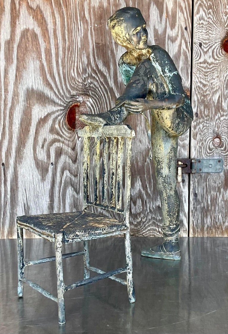 Vintage Boho Victor Villarreal Bronze Sculpture of Ballerina For Sale ...