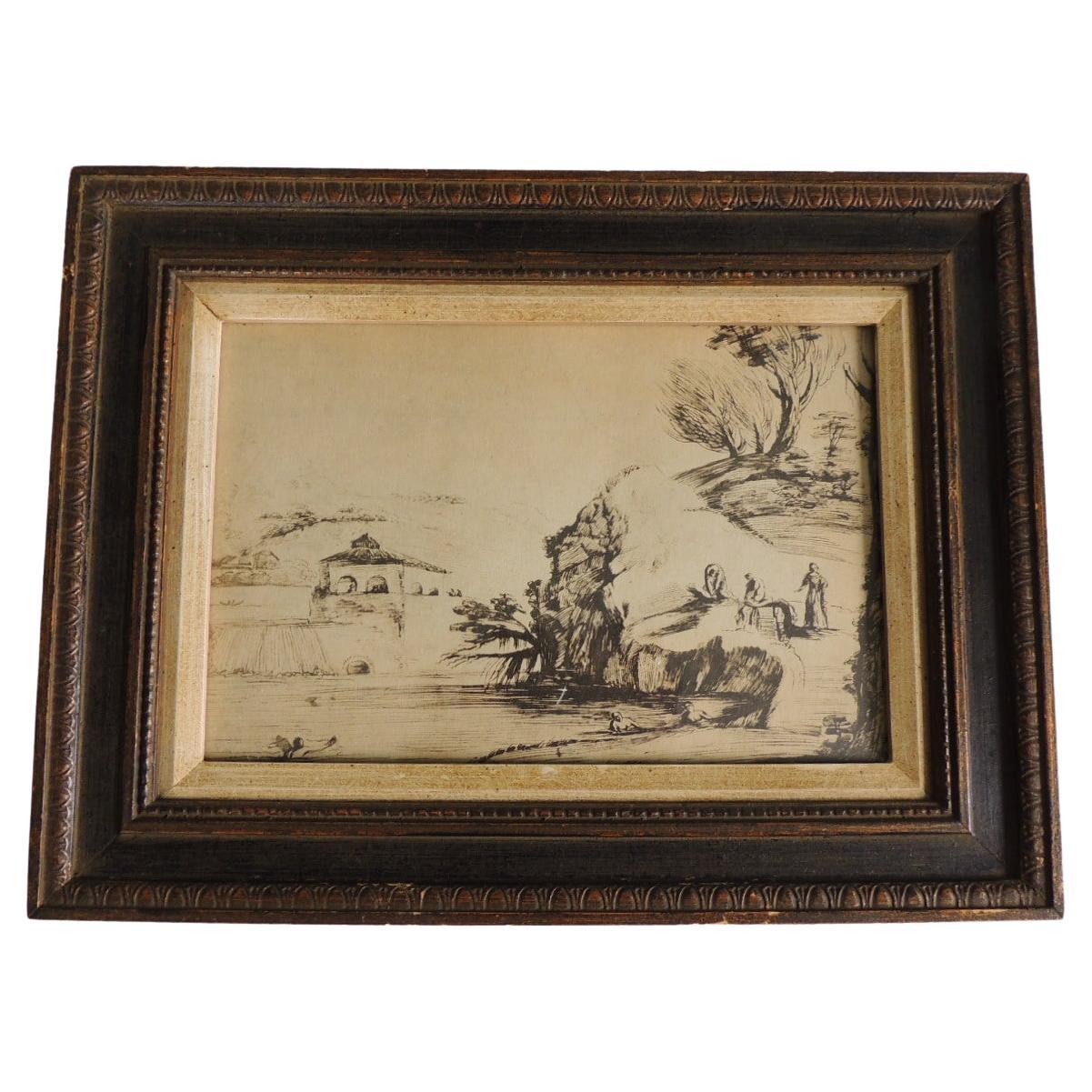Vintage Book Plate Framed on Wood Antique Frame at 1stDibs