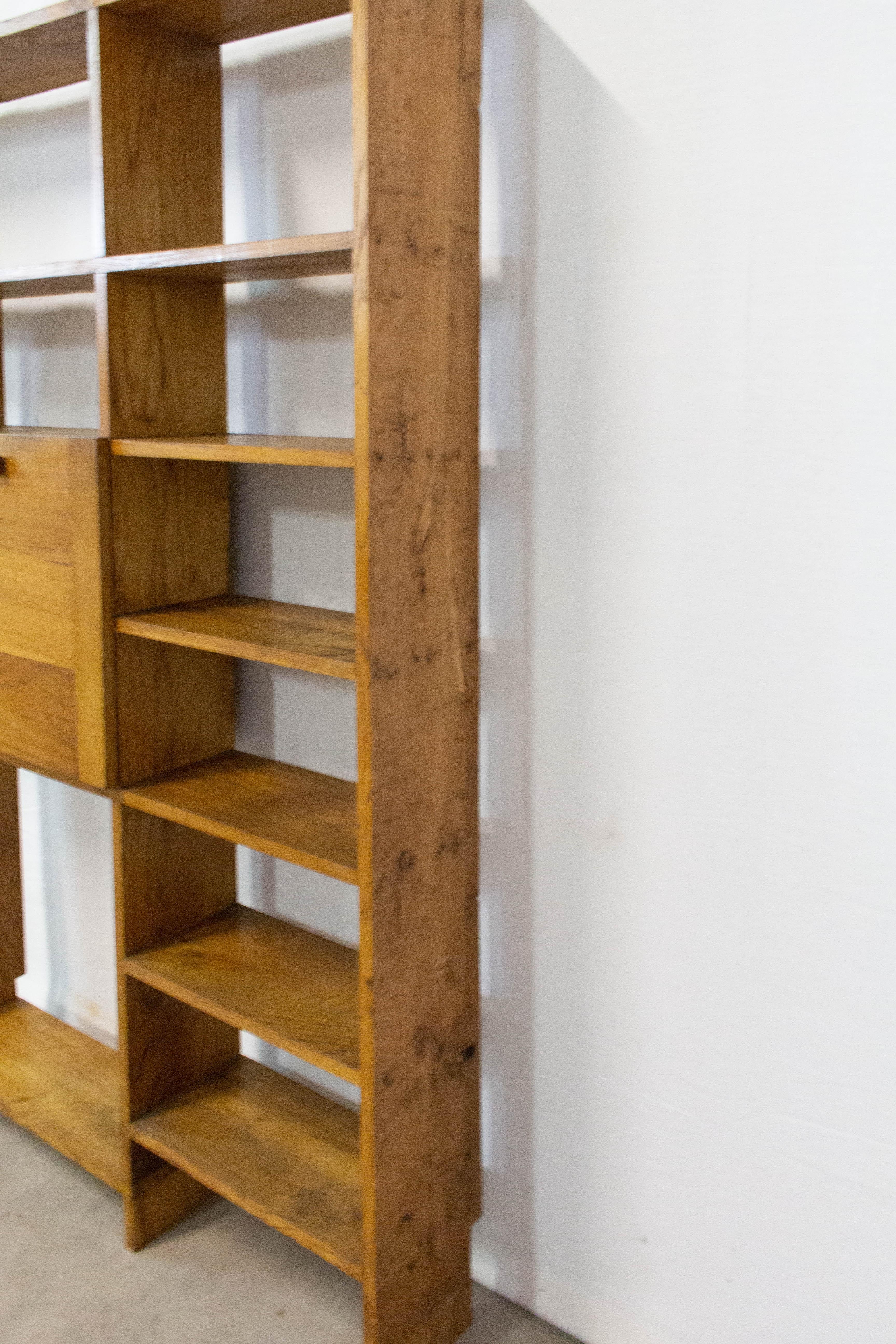 Vintage Bookcase Folding Desk Shelves French Midcentury at 1stDibs