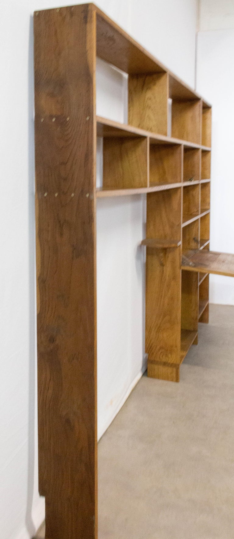 Vintage Bookcase Folding Desk Shelves French Midcentury at 1stDibs