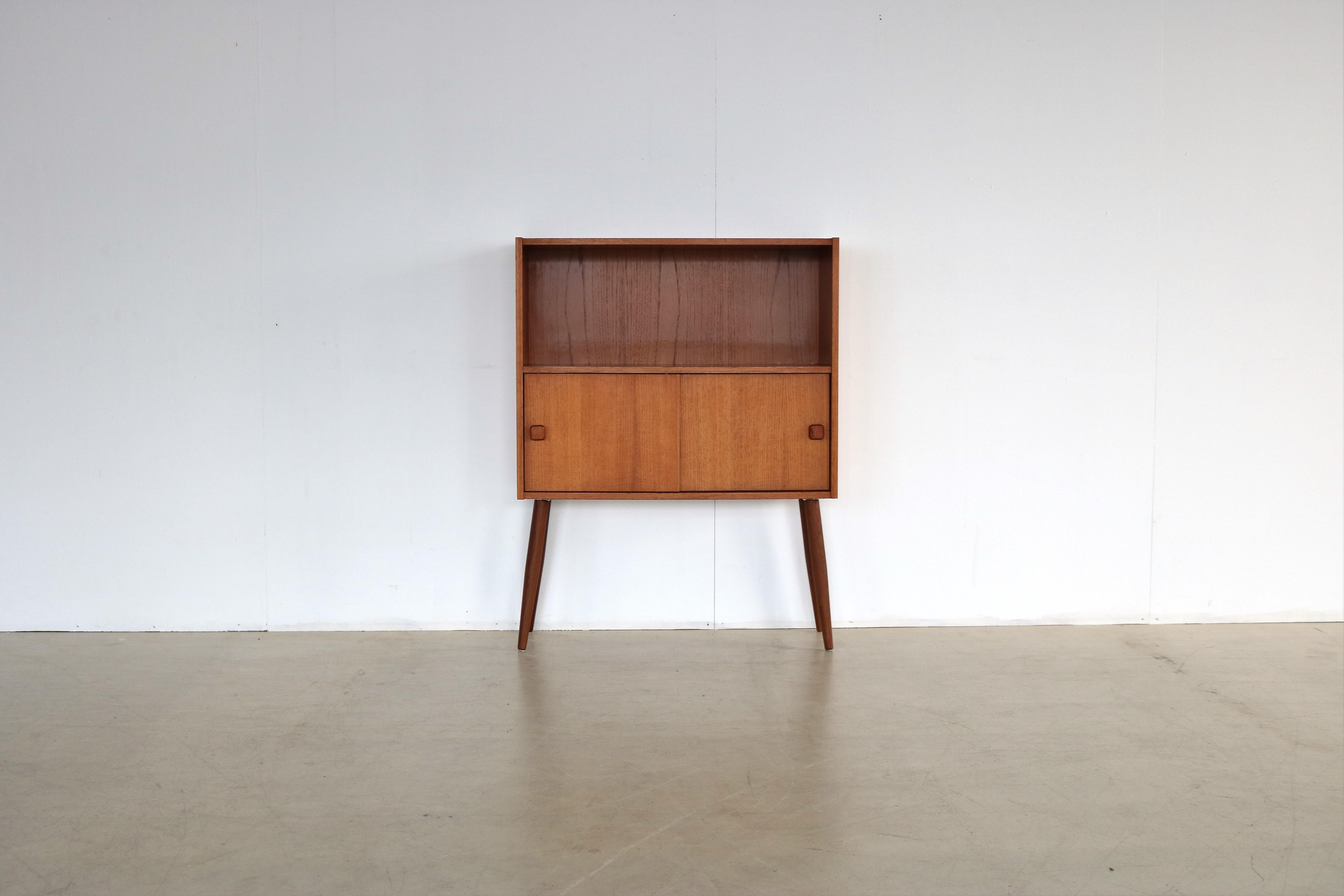 vintage bookcase locker teak 60s Danish at 1stDibs