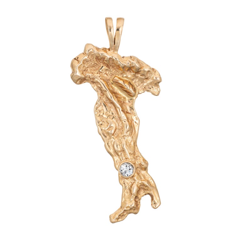 Vintage Boot of Italy Pendant Diamond 14k Gold Estate Fine Jewelry ...