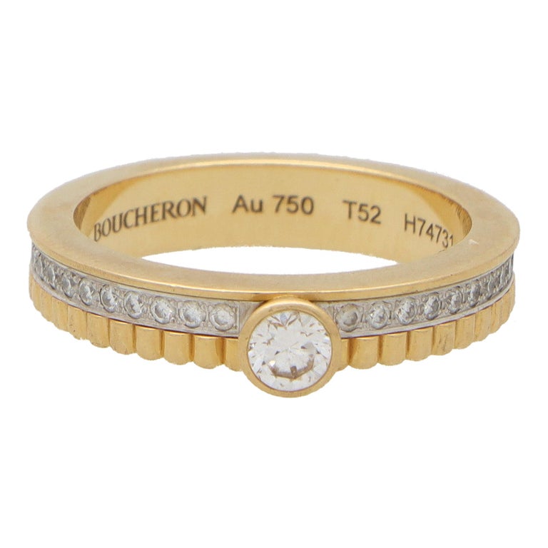 Vintage Boucheron ‘Quatre Radiant’ Diamond Solitaire Ring at 1stDibs