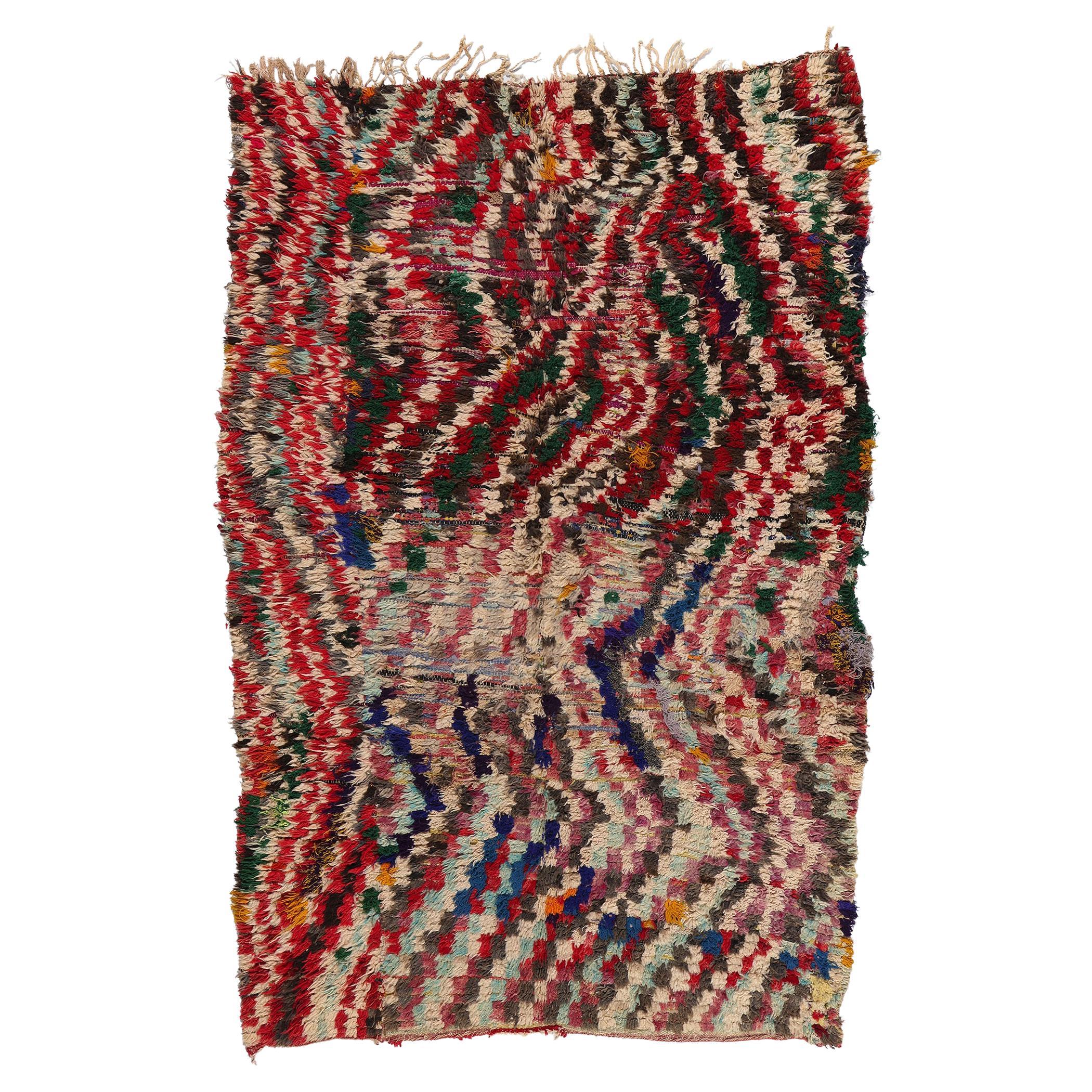 Vintage Boucherouite Boujad Moroccan Rag Rug, Sustainability Meets Cozy ...