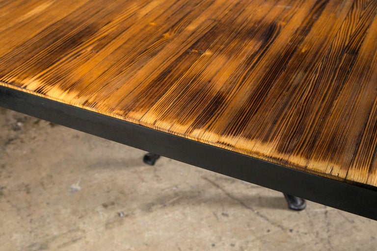 Vintage Bowling Alley Top Table on Industrial Legs For Sale at 1stDibs ...