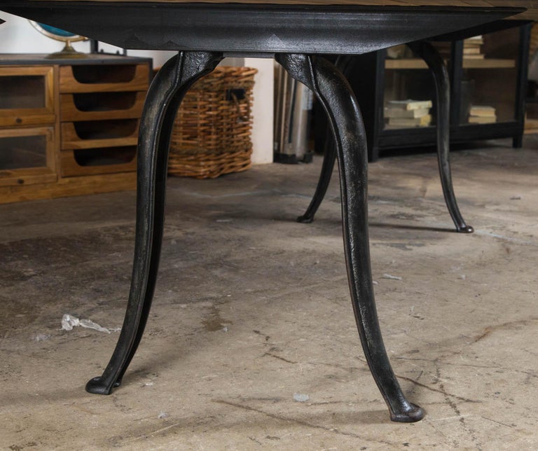 Vintage Bowling Alley Top Table on Industrial Legs For Sale at 1stDibs ...