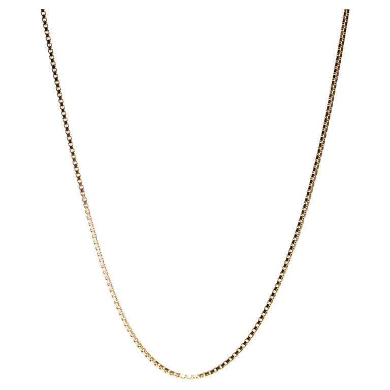 Vintage Box Chain, 14K Yellow Gold, Thin Gold Chain, Dainty Gold Chain ...