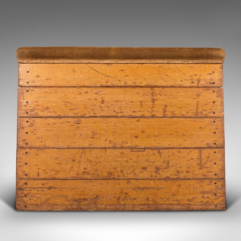 Vintage Box Vault, English, Beech, Suede Leather, Gymnastic Apparatus ...