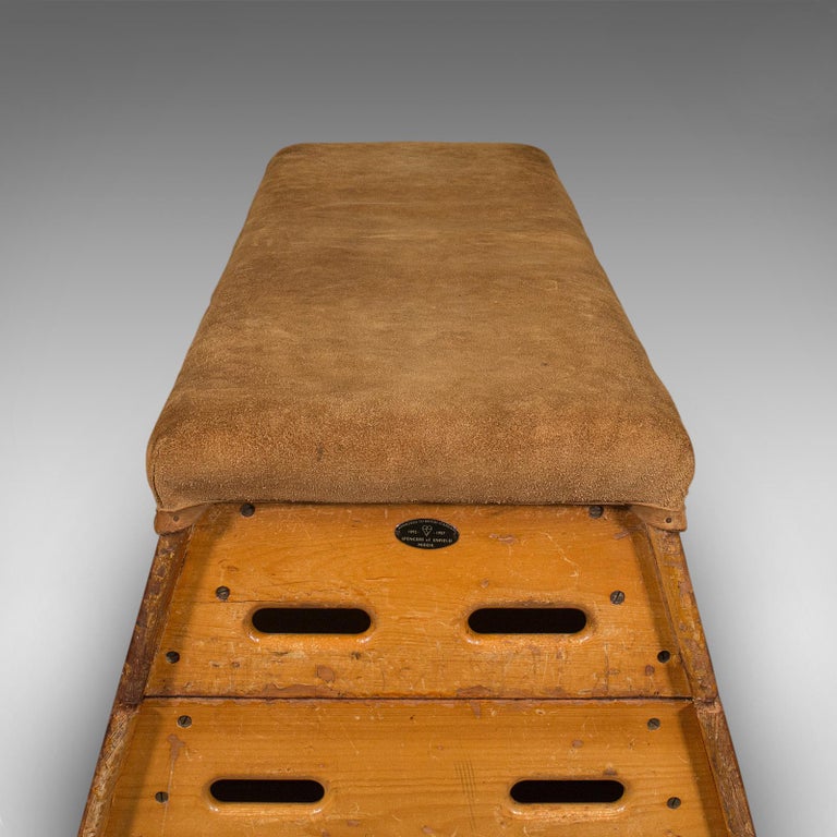 Vintage Box Vault, English, Beech, Suede Leather, Gymnastic Apparatus ...