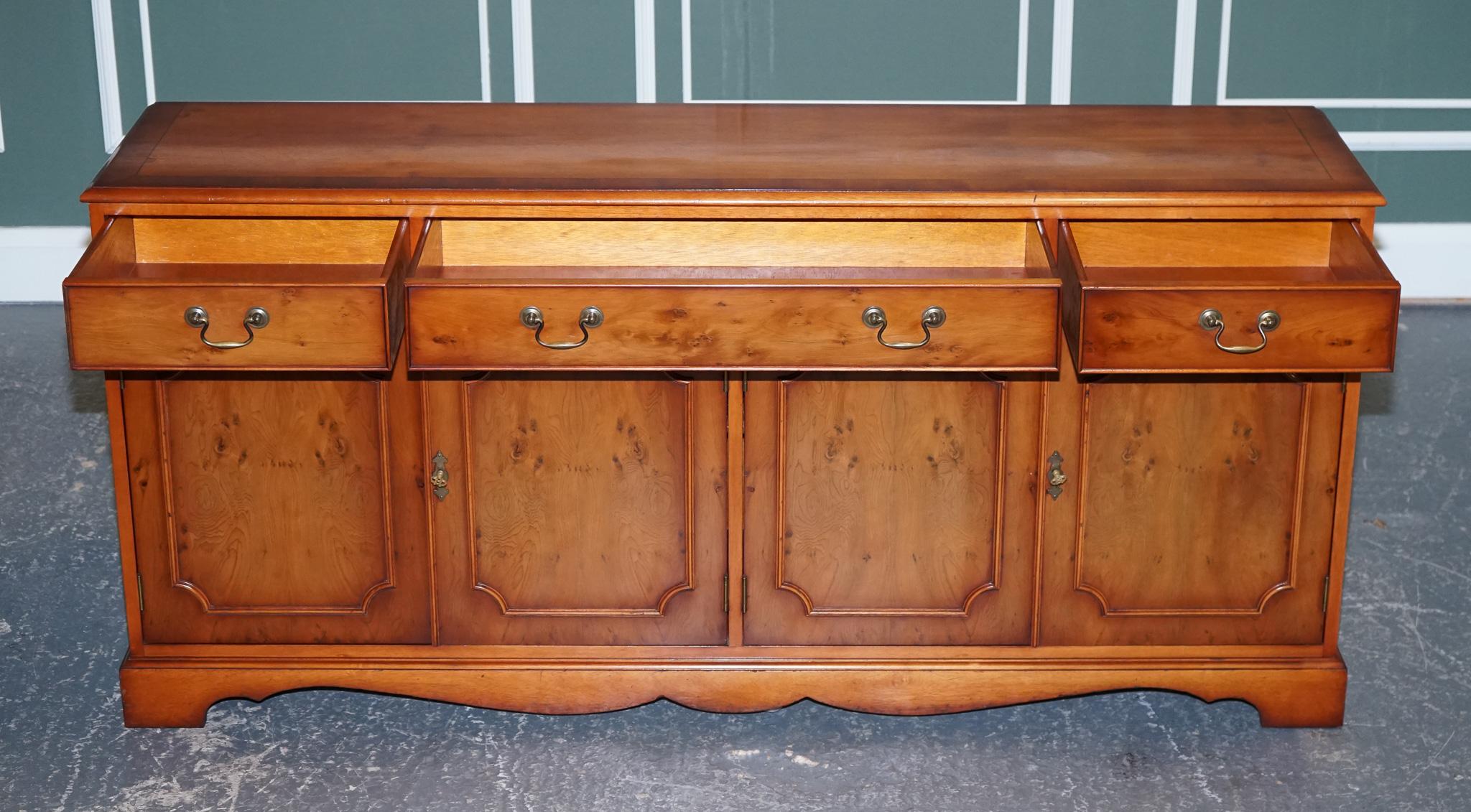 Vintage Bradley Burr Yew Wood Four Door Sideboard Cupboard For Sale at ...
