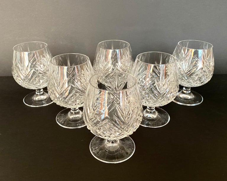 Vintage Brandy-Gläser, Frankreich, 6er-Set Kristall-Getränkegläser im ...
