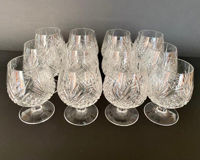 Vintage Brandy Glasses, France, Set 6 Crystal Drinking Glasses For Sale ...