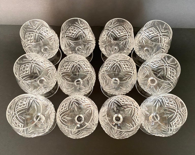 Vintage Brandy Glasses, France, Set 6 Crystal Drinking Glasses For Sale ...
