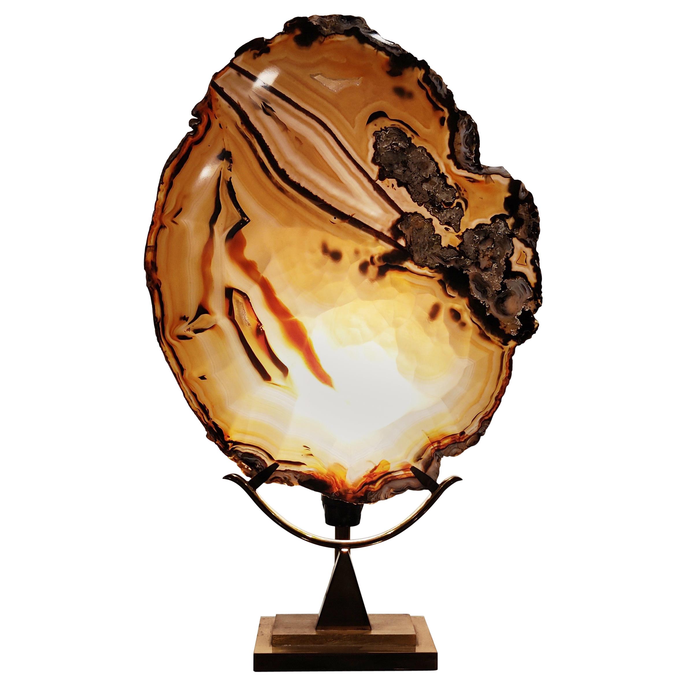 1970's. Agate Lamp For Sale at 1stDibs