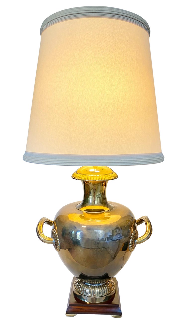 Vintage Brass Amphora Vase Urn Table Lamp For Sale at 1stDibs