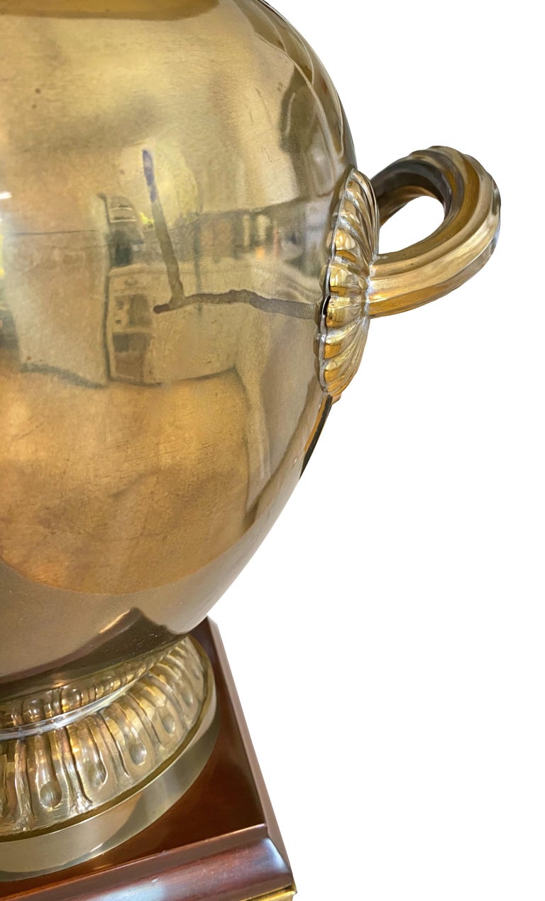 Vintage Brass Amphora Vase Urn Table Lamp For Sale at 1stDibs