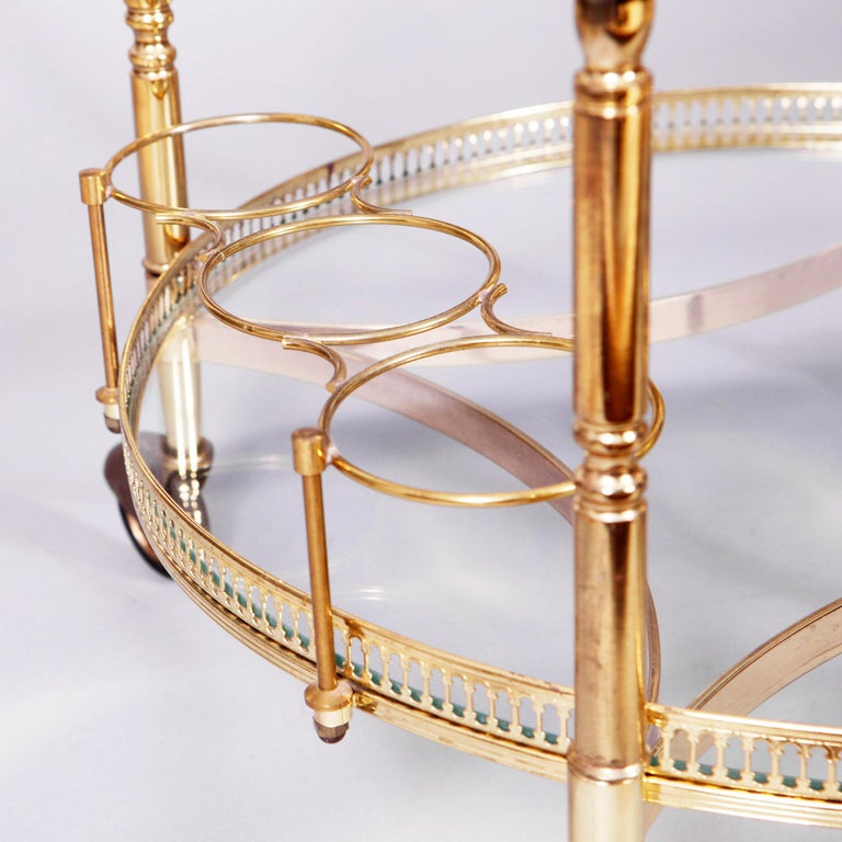Vintage Brass and Glass Circular Bar Cart, Drinks Trolley For Sale at ...