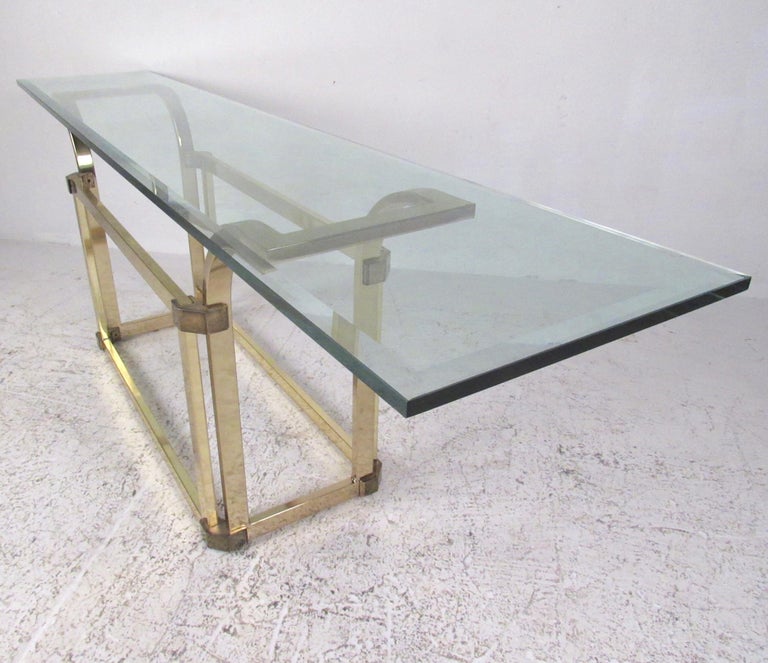 Vintage Modern Brass and Glass Console Table For Sale at 1stDibs ...