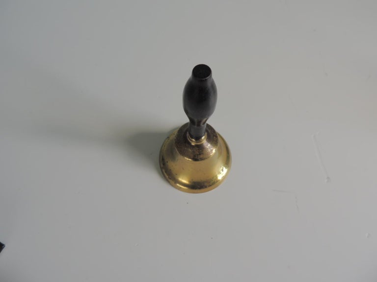 Vintage Brass and Wood Table Bell For Sale at 1stDibs