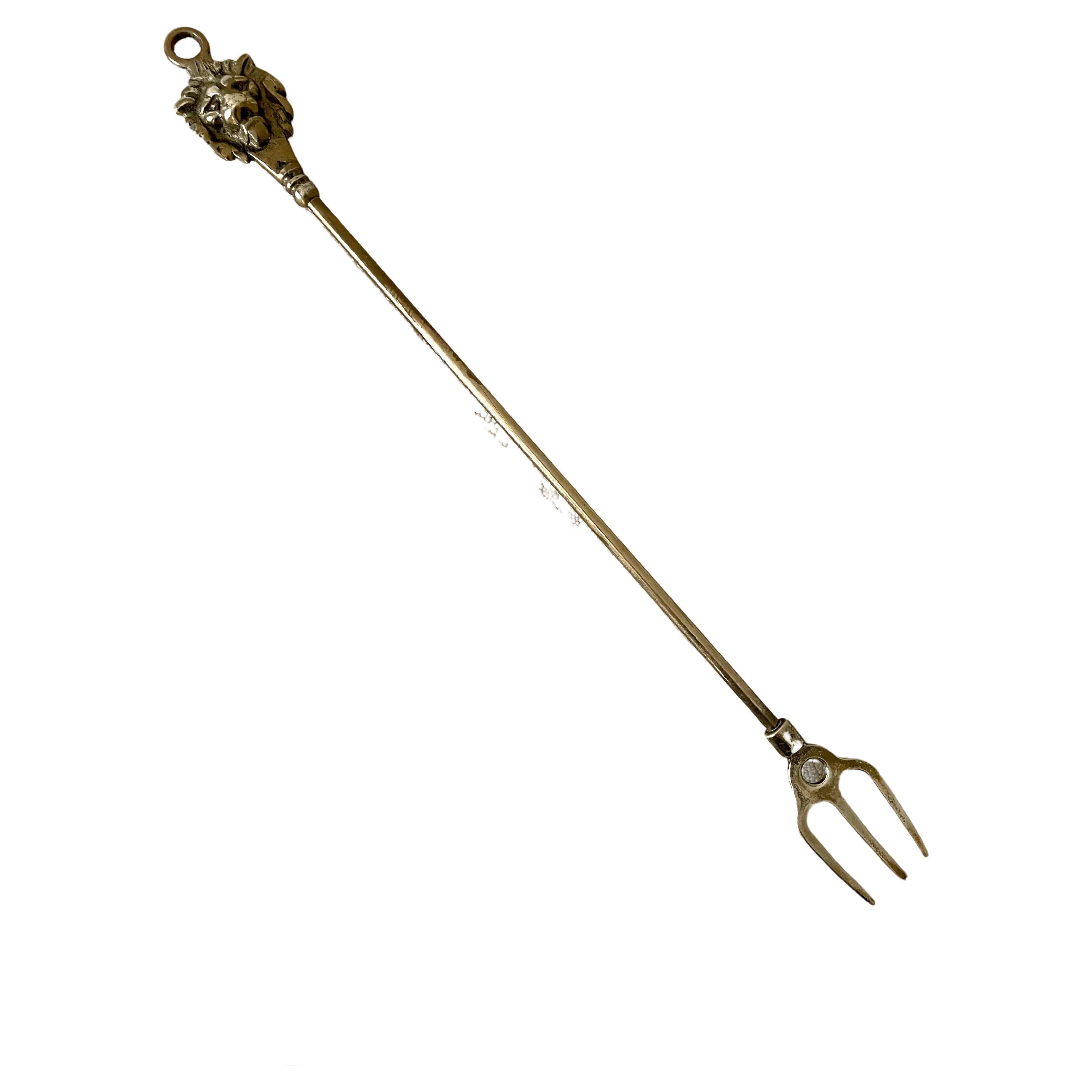 Vintage Brass Back Scratcher with Lion Head Detail at 1stDibs