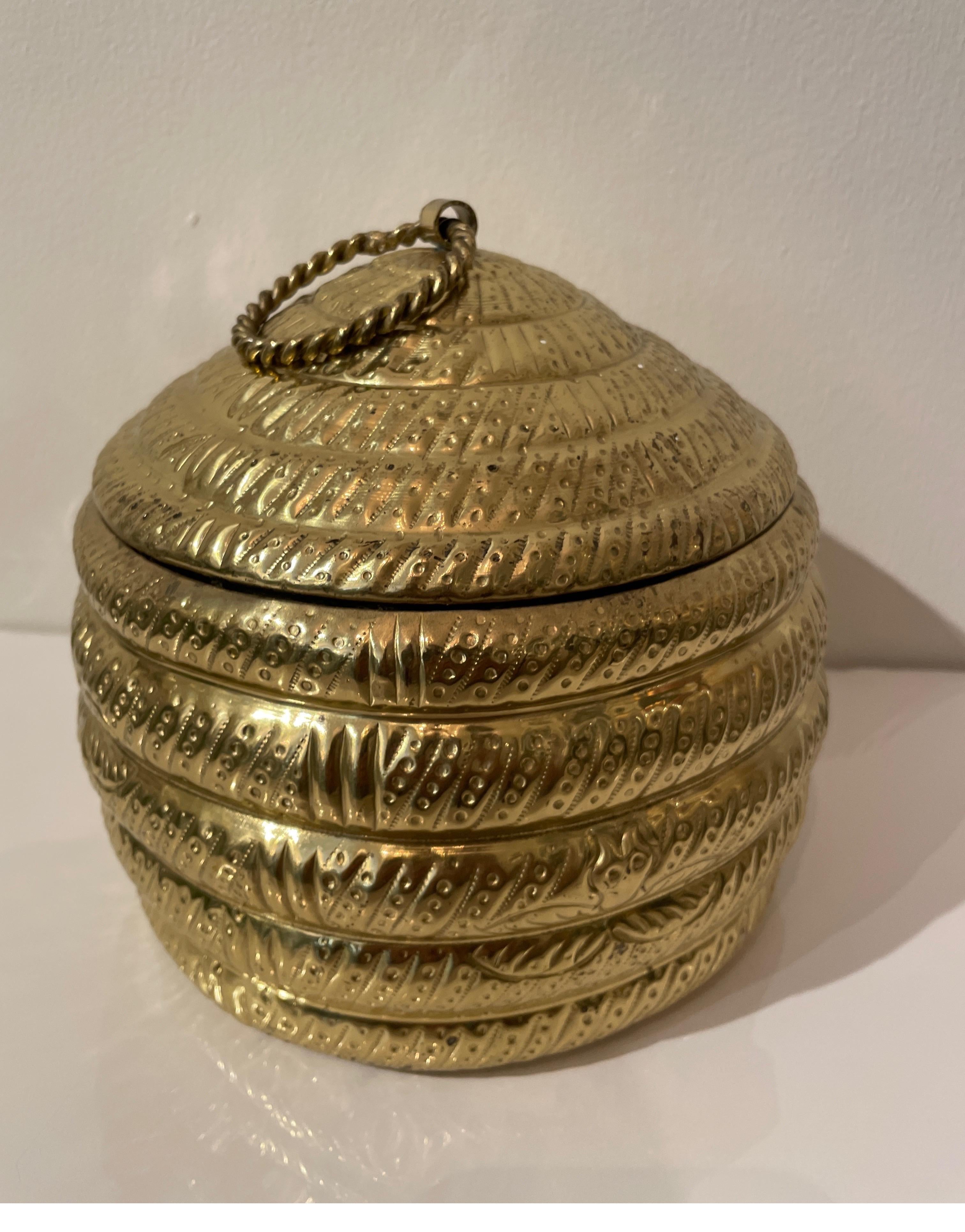 Vintage Brass Bee Hive Box For Sale at 1stDibs