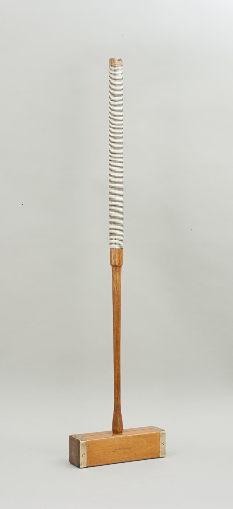 Vintage Brass Bound Croquet Mallet by Jaques, Square, Boxwood Head at ...