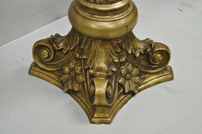 Vintage Brass Bronze Fluted Corinthian Column Classical Pedestal Plant ...