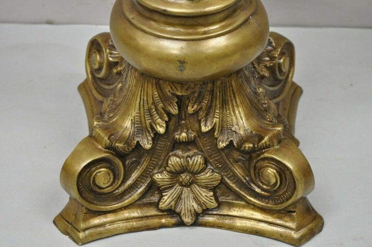 Vintage Brass Bronze Fluted Corinthian Column Classical Pedestal Plant ...