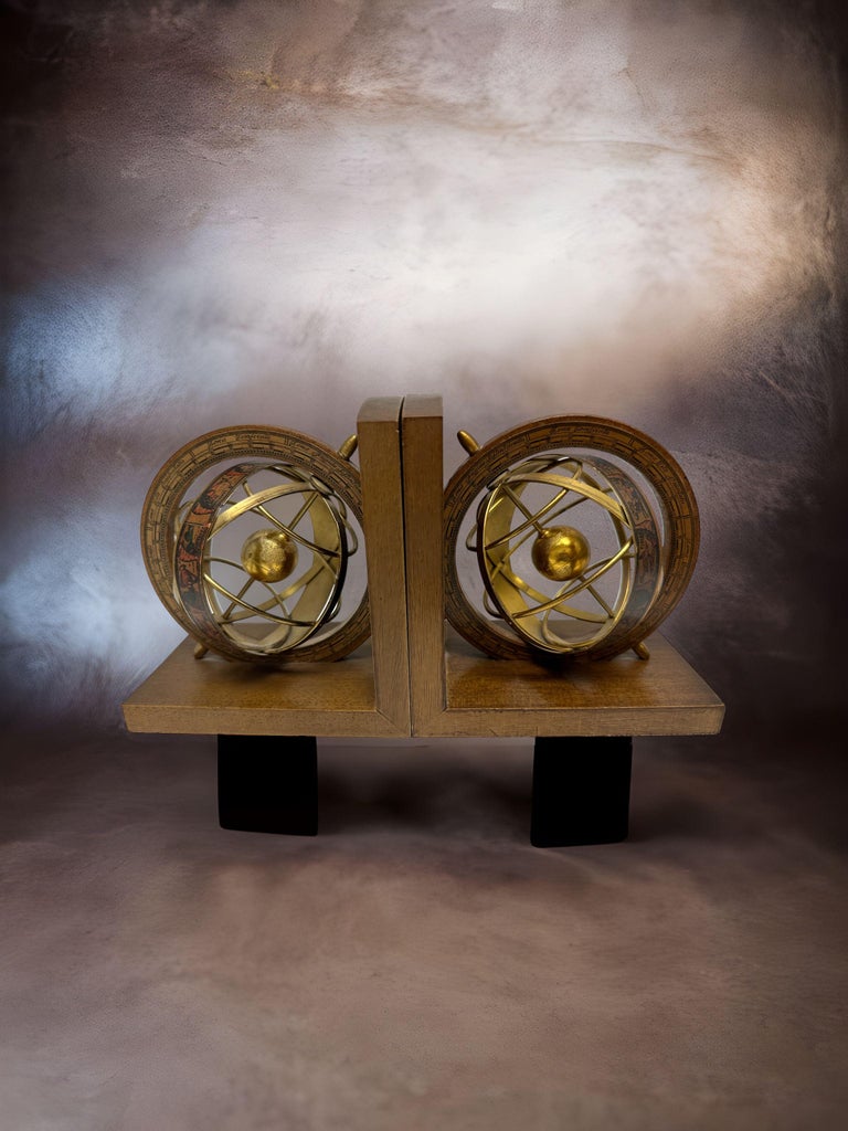 Vintage Brass and Copper Armillary Sphere Bookends, Austria, 1960s For ...