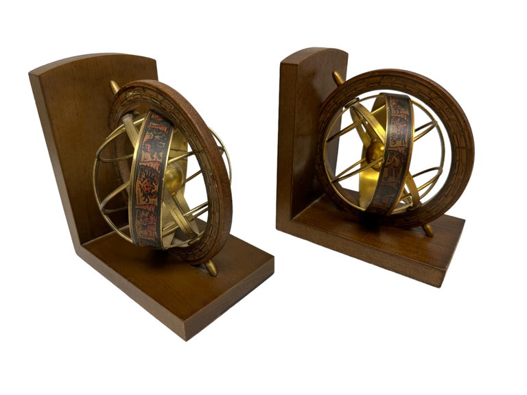 Vintage Brass and Copper Armillary Sphere Bookends, Austria, 1960s For ...