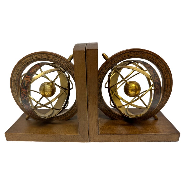 Vintage Brass and Copper Armillary Sphere Bookends, Austria, 1960s For ...