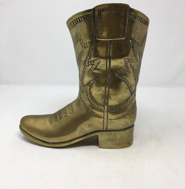 Vintage Brass Cowboy Boot at 1stDibs