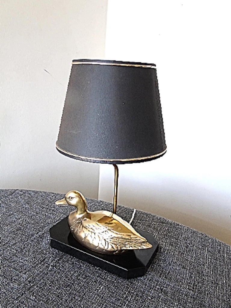 Vintage Brass Duck Table Lamp, 1970s For Sale at 1stDibs