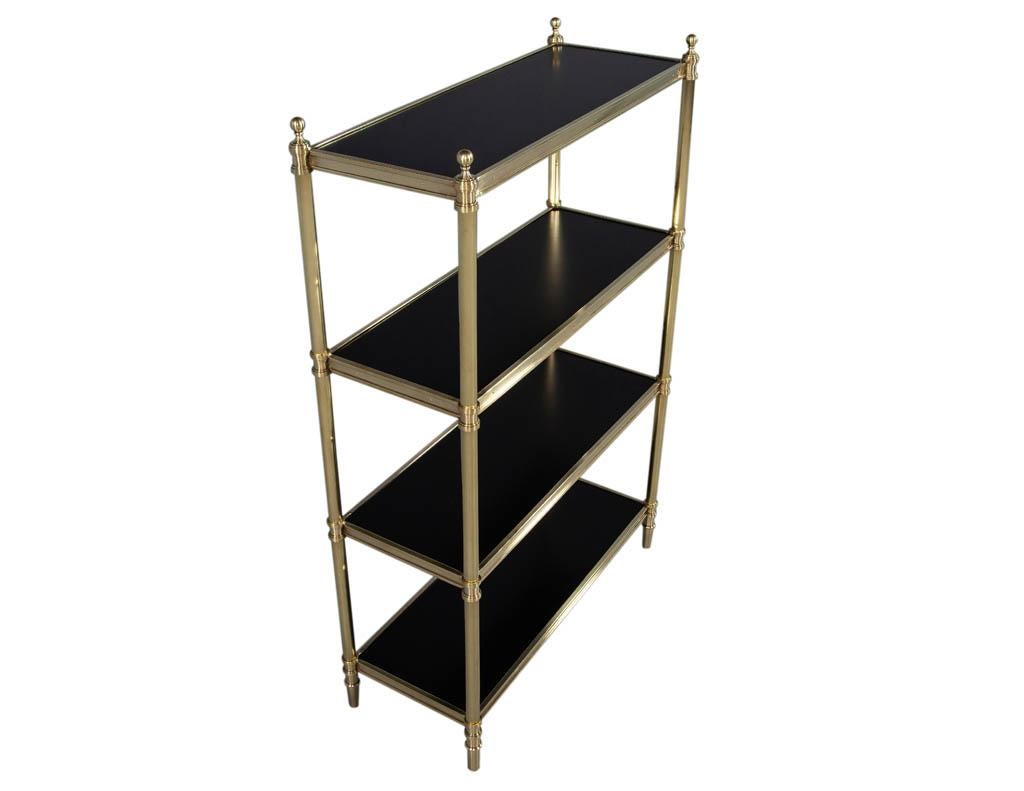 Vintage Brass Etagere with Black Lacquer Shelves at 1stDibs | brass ...