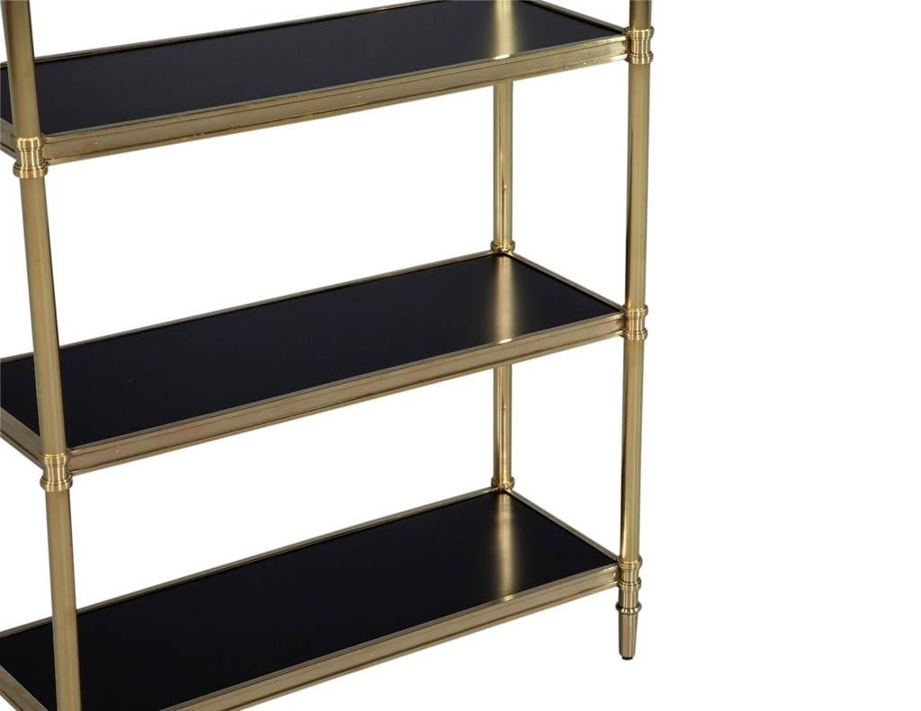 Vintage Brass Etagere with Black Lacquer Shelves at 1stDibs | brass ...