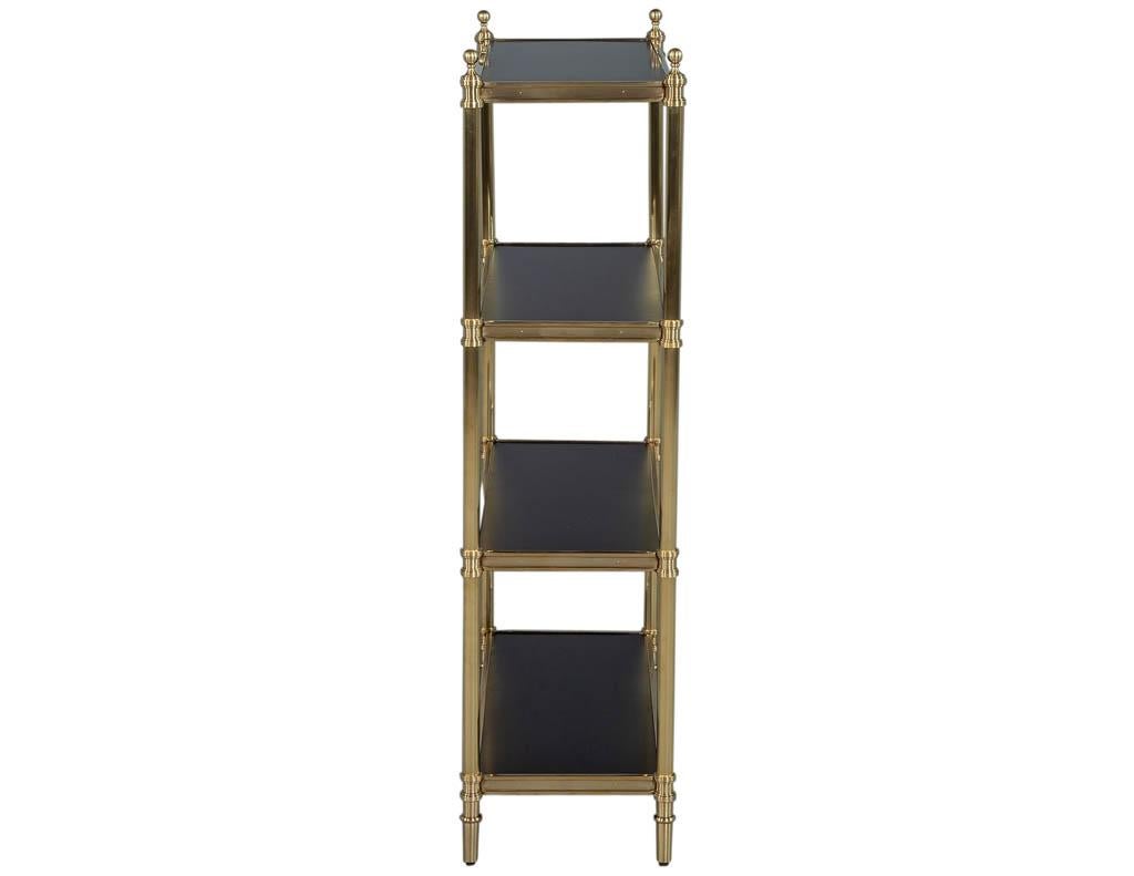 Vintage Brass Etagere with Black Lacquer Shelves at 1stDibs | brass ...