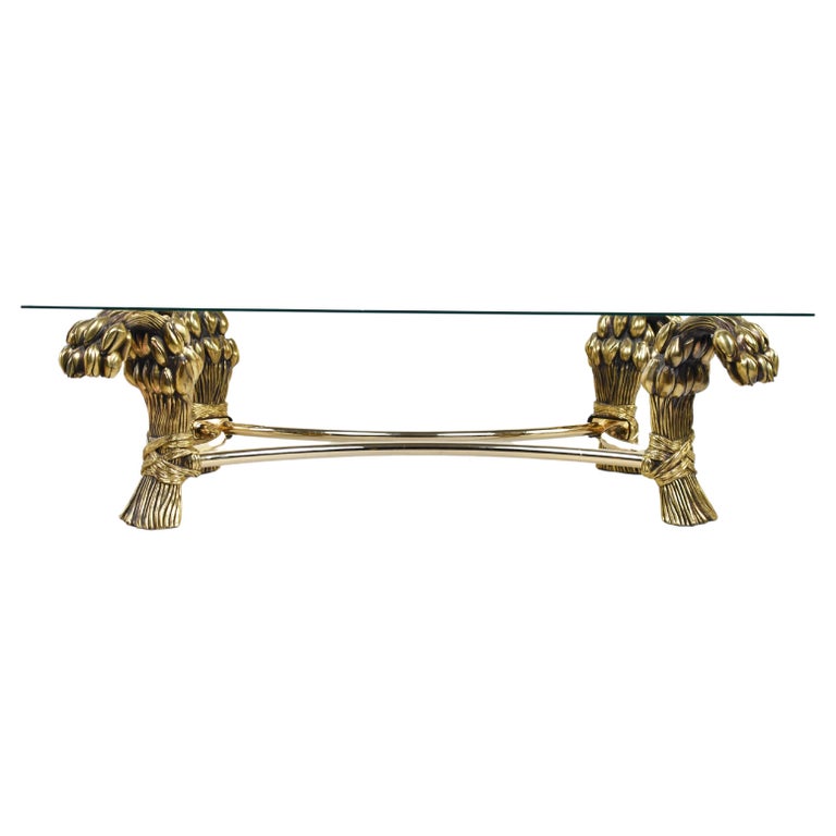 Vintage Brass Flower Coffee Table, 1970s For Sale at 1stDibs