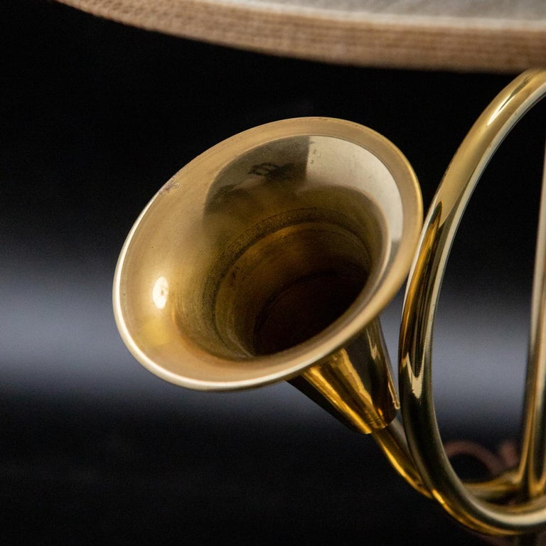 Vintage Brass Fox Hunting Horn Lamps at 1stDibs