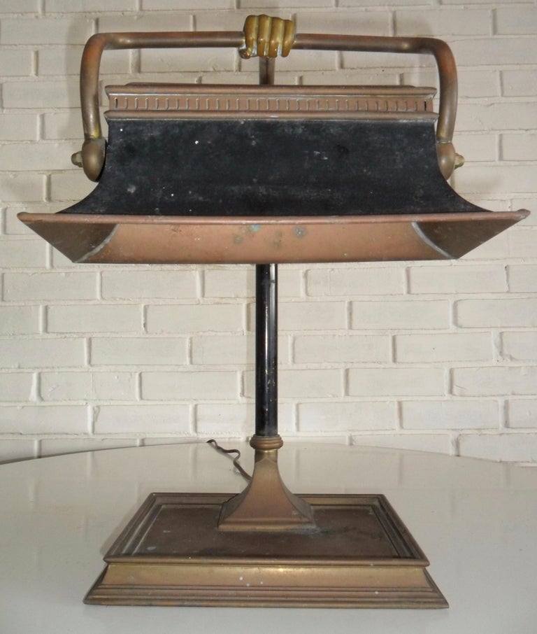 Vintage Brass Hand Library Desk Lamp by Chapman at 1stDibs