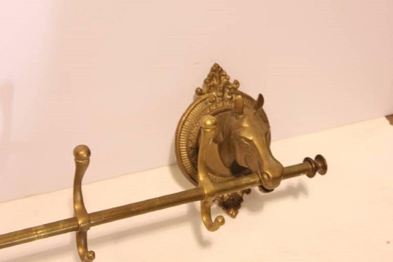 Vintage Brass Horse Head Coat Rack at 1stDibs | vintage brass coat rack