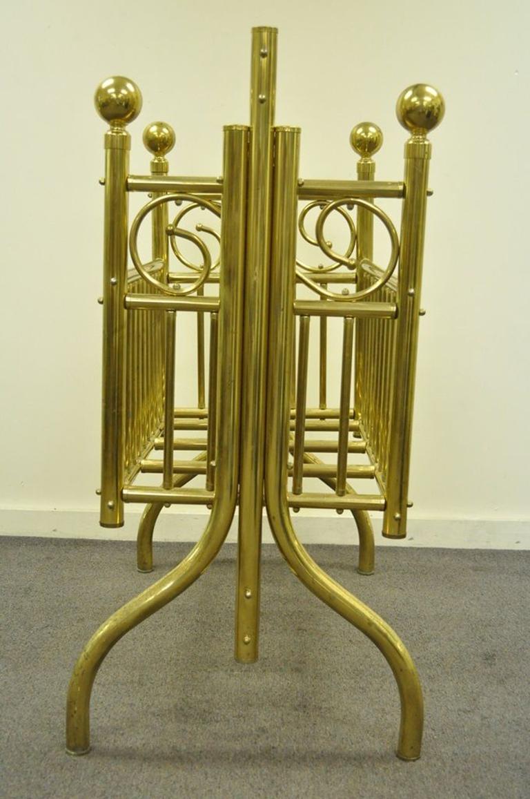 Vintage Brass Infant Cradle Rocking Crib Victorian Corsican Cygnet ...