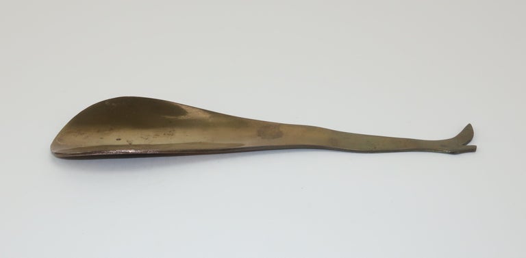 Vintage Brass Leg Shaped Shoe Horn For Sale at 1stDibs