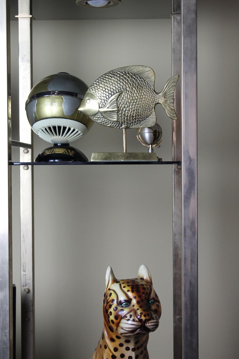 Vintage Brass Mounted Fish Sculpture, 1970s at 1stDibs