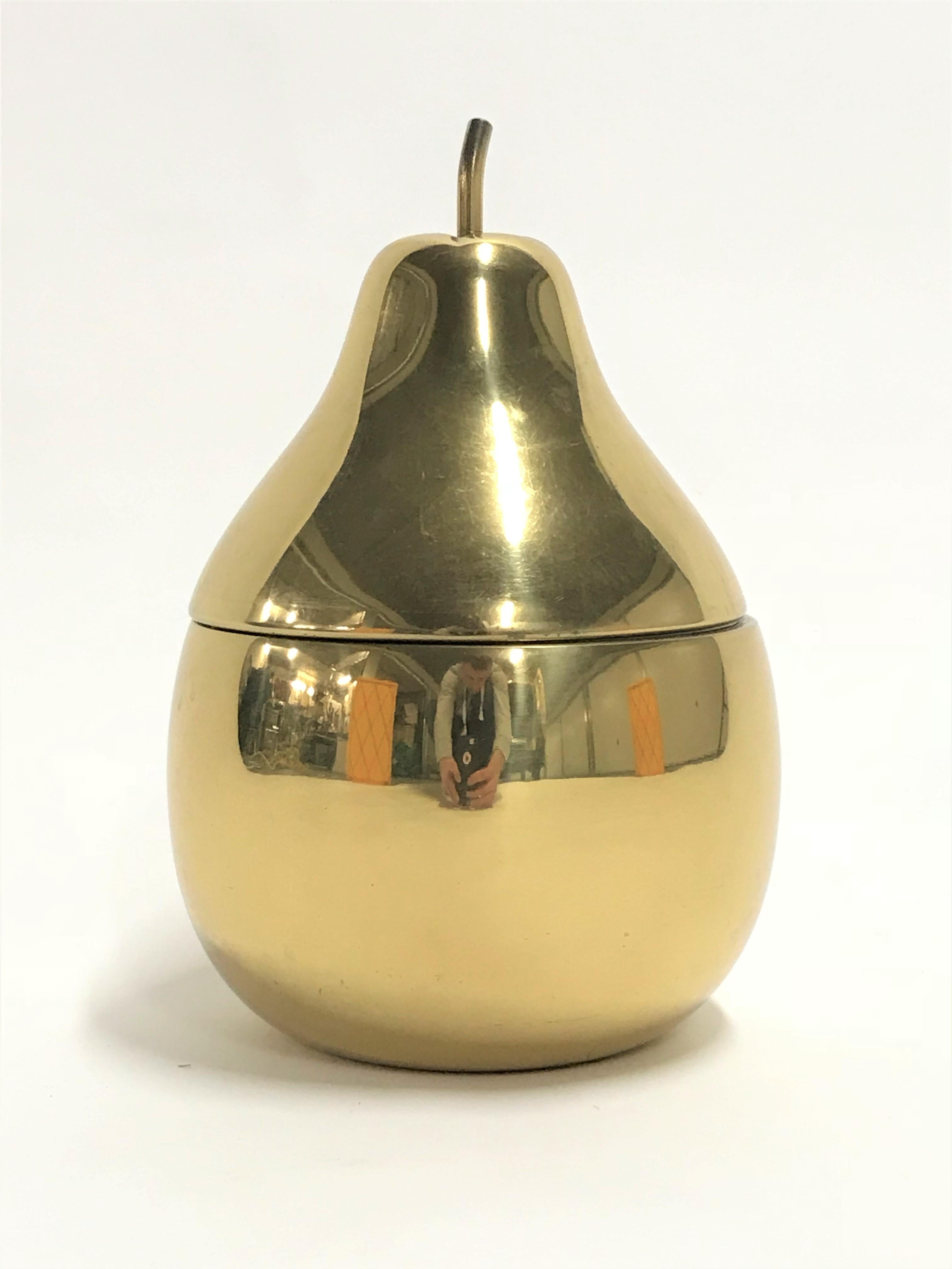 Vintage Brass Pear Ice Bucket Made in Italy, 1970s at 1stDibs