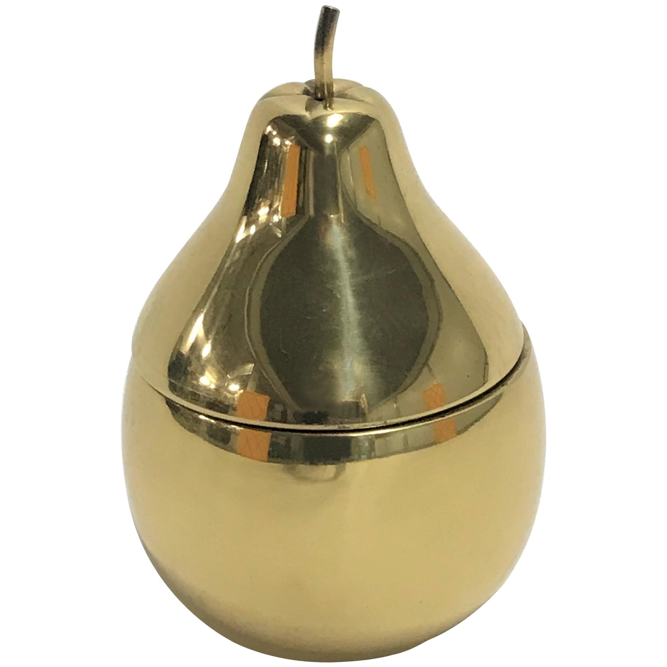 Vintage Brass Pear Ice Bucket Made in Italy, 1970s at 1stDibs
